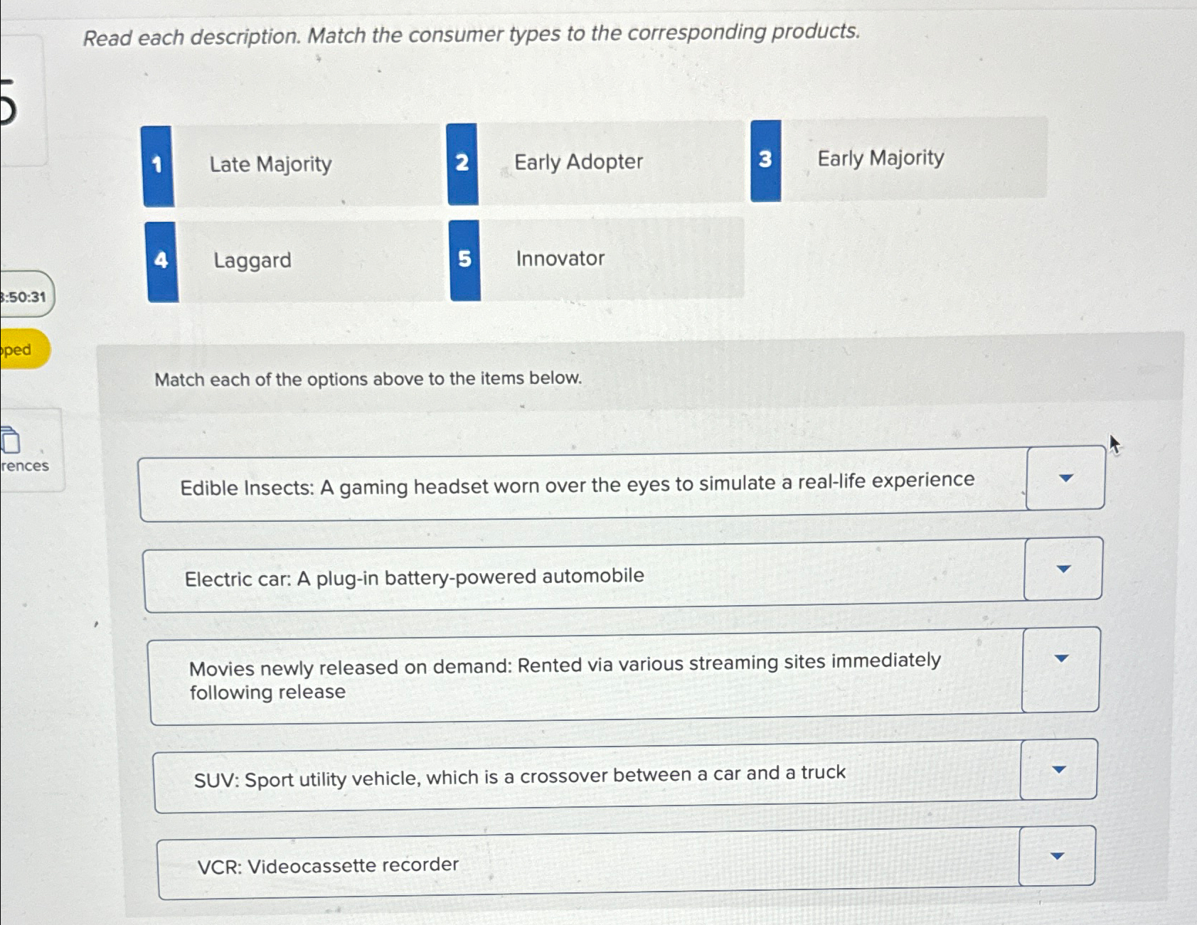 Solved Read each description. Match the consumer types to | Chegg.com