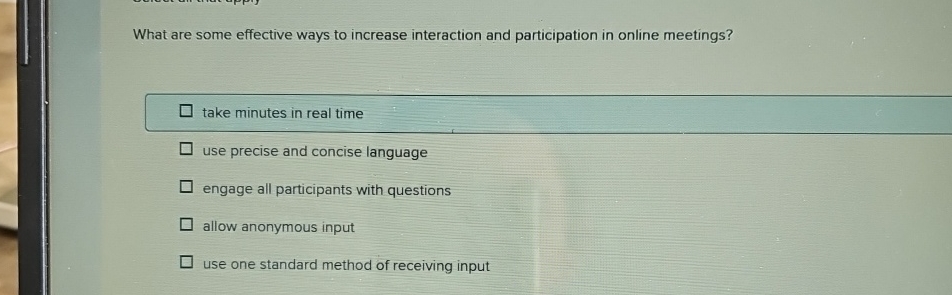 Solved What are some effective ways to increase interaction | Chegg.com