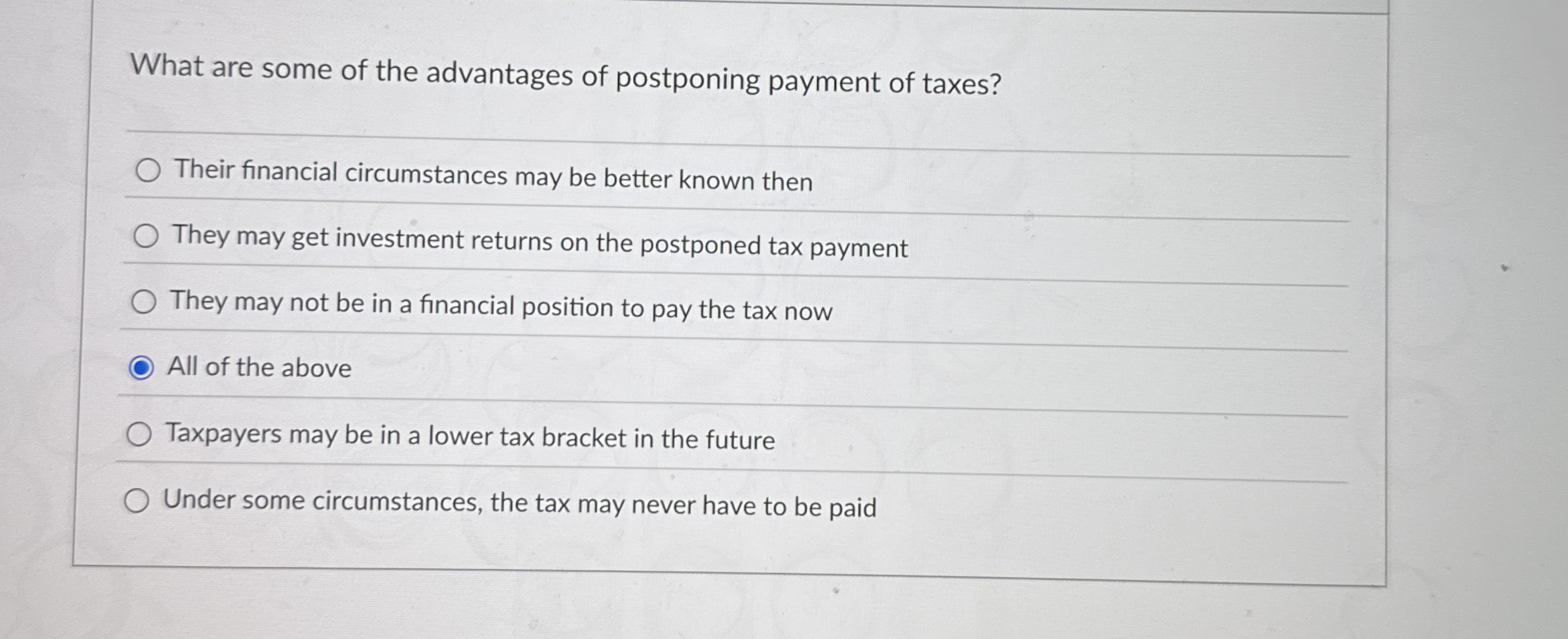 Solved What are some of the advantages of postponing payment | Chegg.com