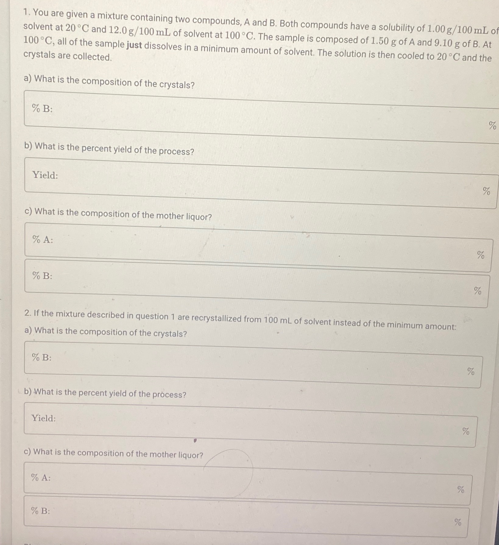 Solved You are given a mixture containing two compounds, A | Chegg.com