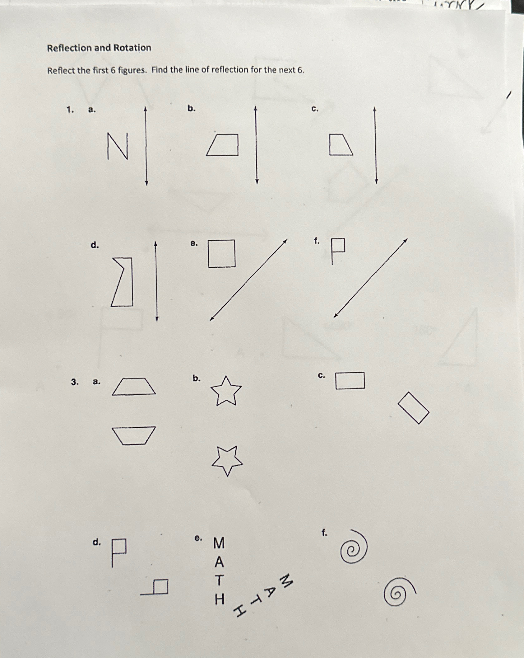 Solved Reflection and RotationReflect the first 6 ﻿figures. | Chegg.com
