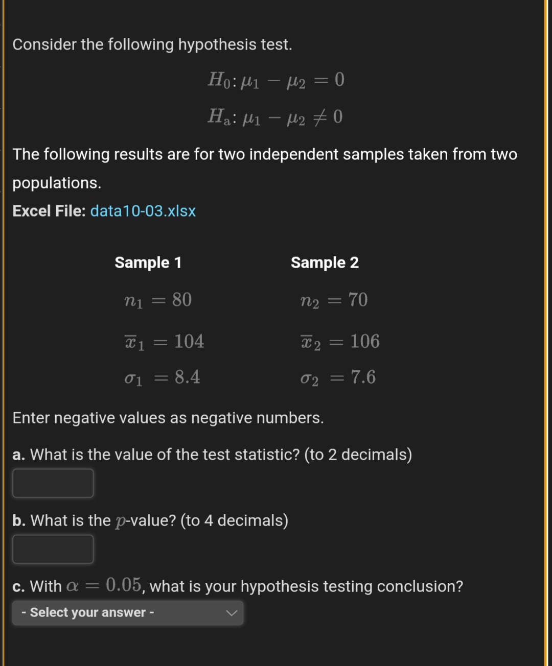 Solved Consider the following hypothesis | Chegg.com