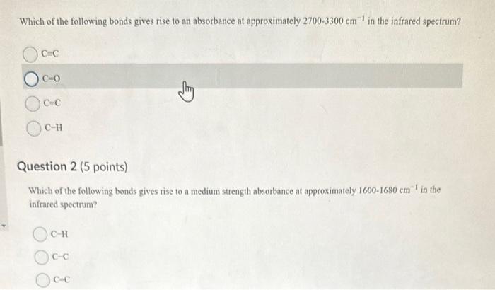 Solved Which of the following bonds gives rise to an | Chegg.com