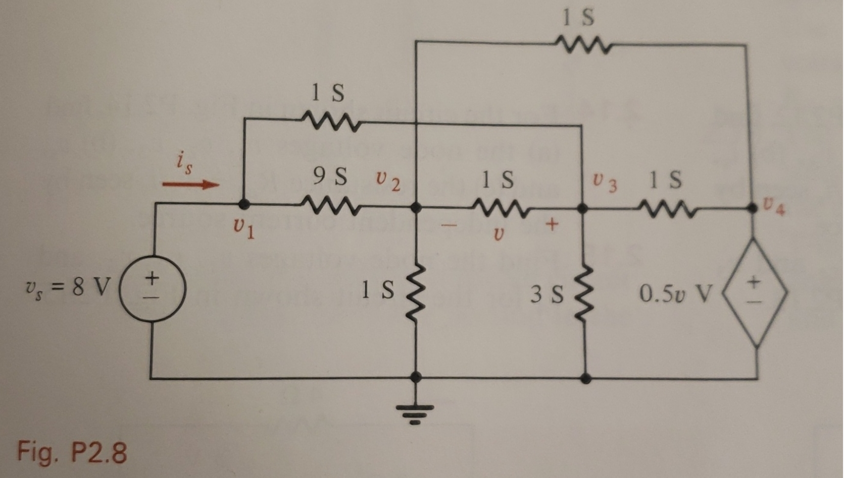 Solved For the circuit shown in Fig. P2.8, ﻿find(a) ﻿the | Chegg.com