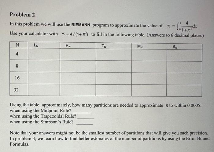 Solved Problem 2 In this problem we will use the RIEMANN | Chegg.com
