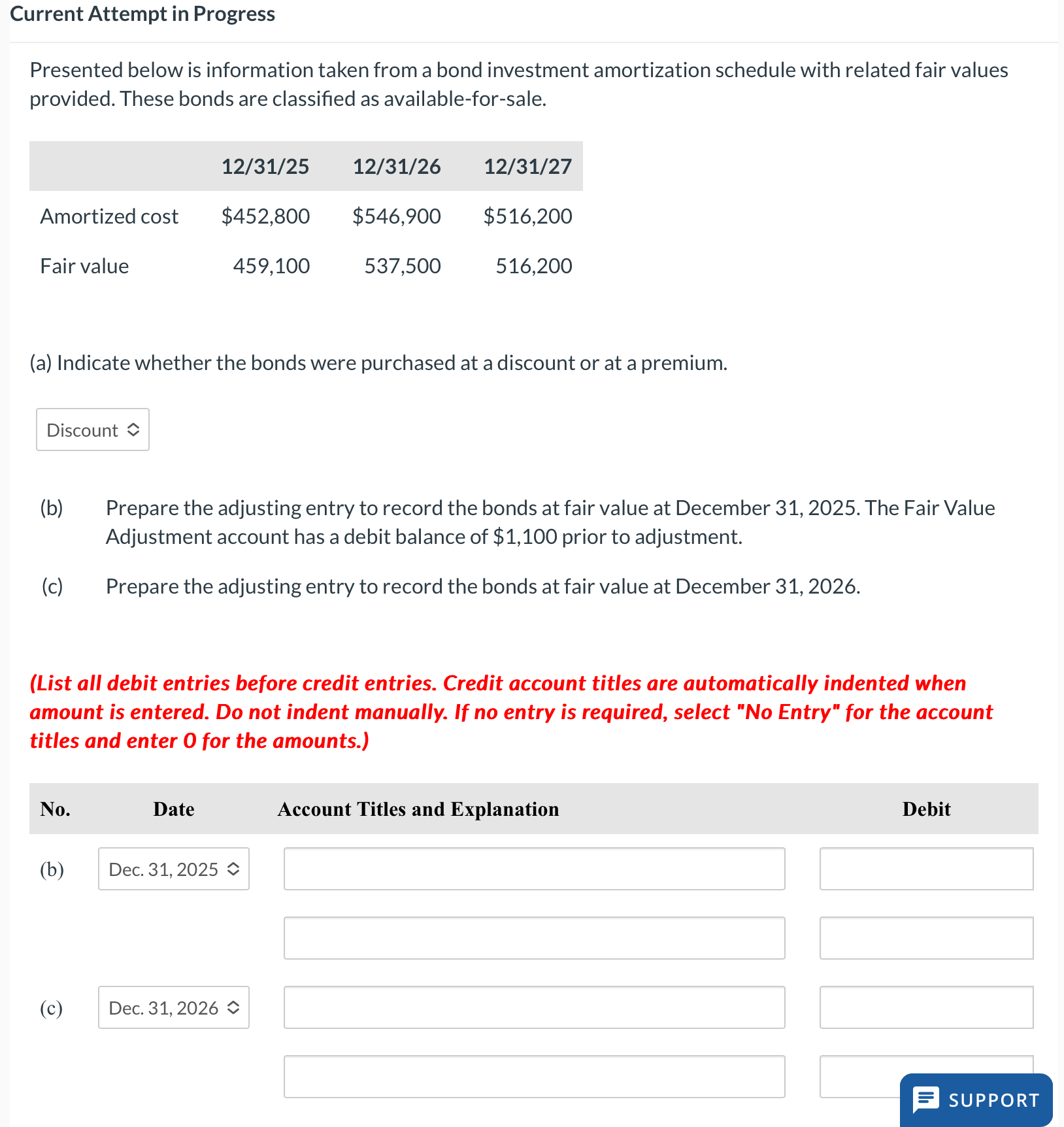 Current Attempt in ProgressPresented below is | Chegg.com