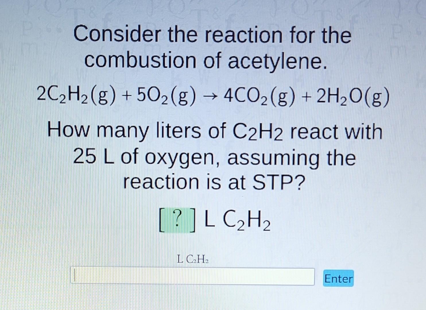 Solved Consider the reaction for the combustion of | Chegg.com
