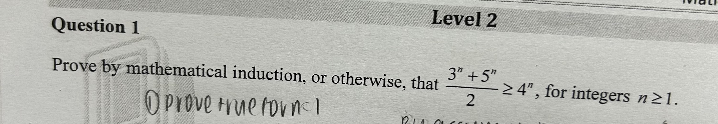 Solved Question 1Level 2Prove by mathematical induction, or | Chegg.com