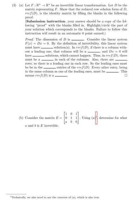 Solved Linear Algebra: Got this wrong, would like step by | Chegg.com