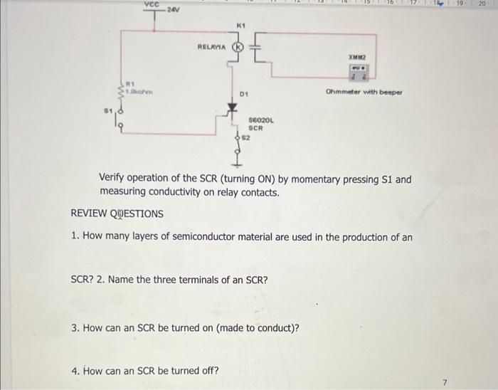 Solved Verify operation of the SCR (turning ON) by momentary | Chegg.com