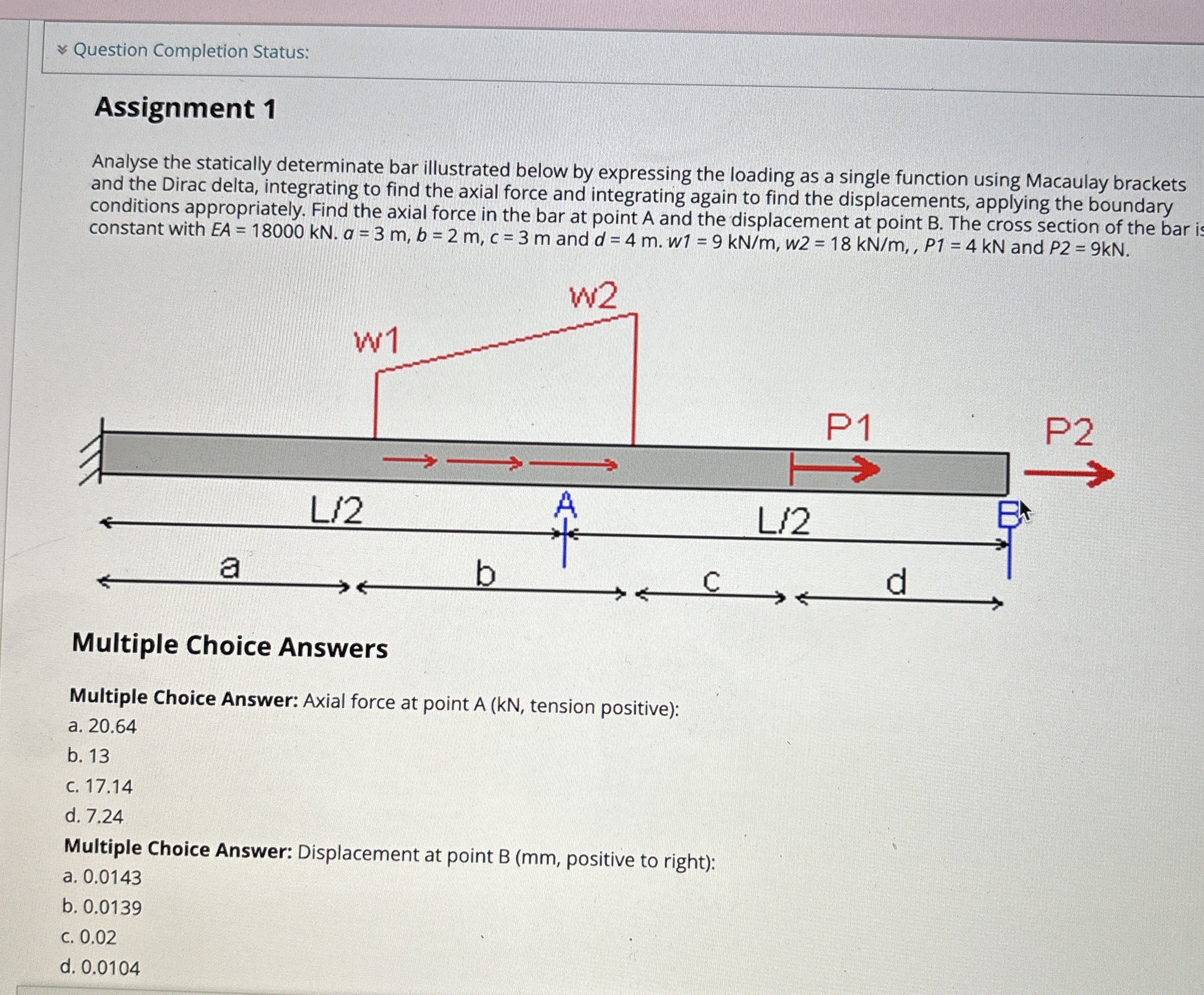 Solved Question Completion Status:Assignment 1Analyse the | Chegg.com