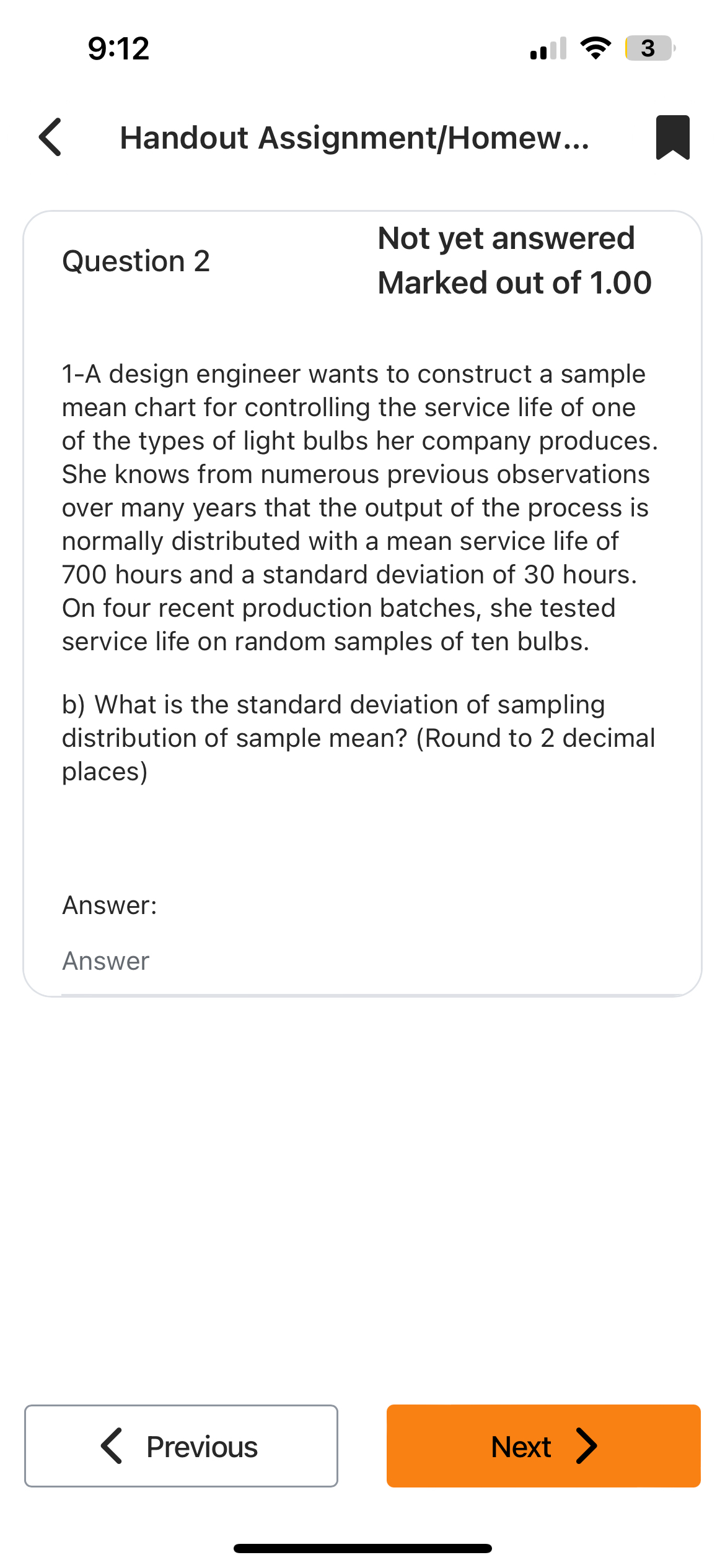 Solved 9:123Handout Assignment/Homew...Question 2Not yet | Chegg.com