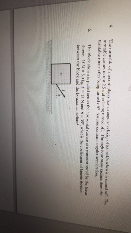 Solved 4. The turntable of a record player has an angular | Chegg.com