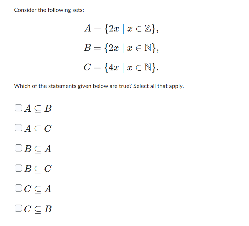 Solved Consider the following | Chegg.com | Chegg.com