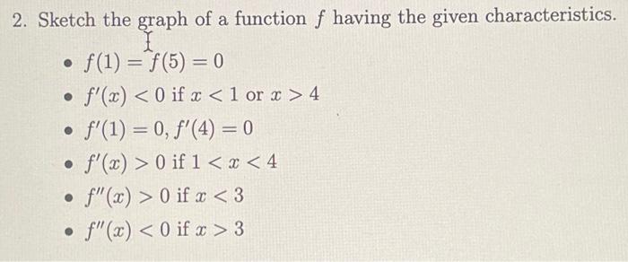 Solved 2. Sketch the graph of a function f having the given | Chegg.com