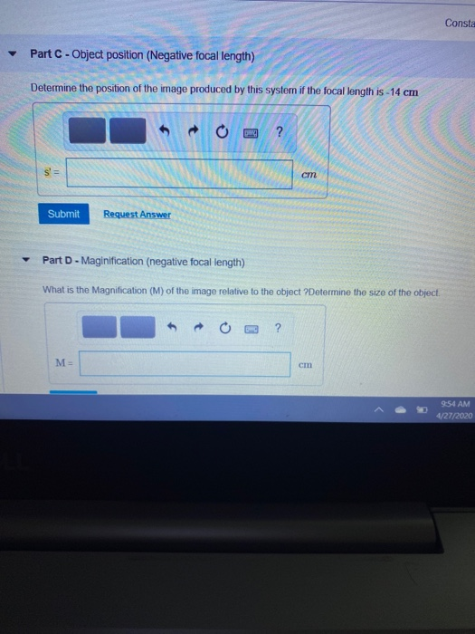 Solved A system is shown with a lens and an object located | Chegg.com