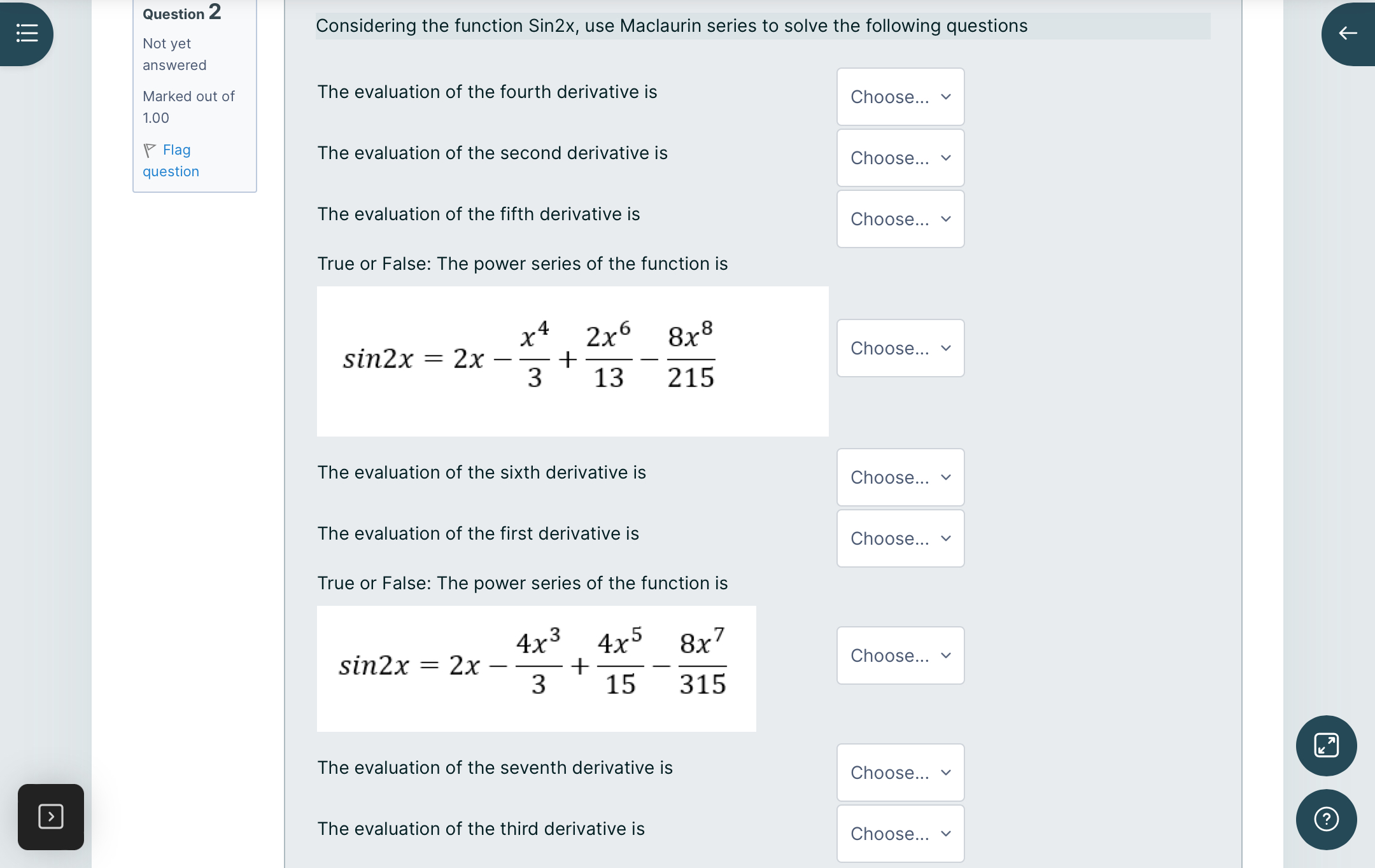 Solved Considering the function Sin2x, ﻿use Maclaurin series | Chegg.com