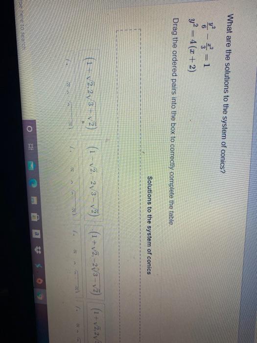 Solved The graphs of the conics intersect at two points. 32 | Chegg.com