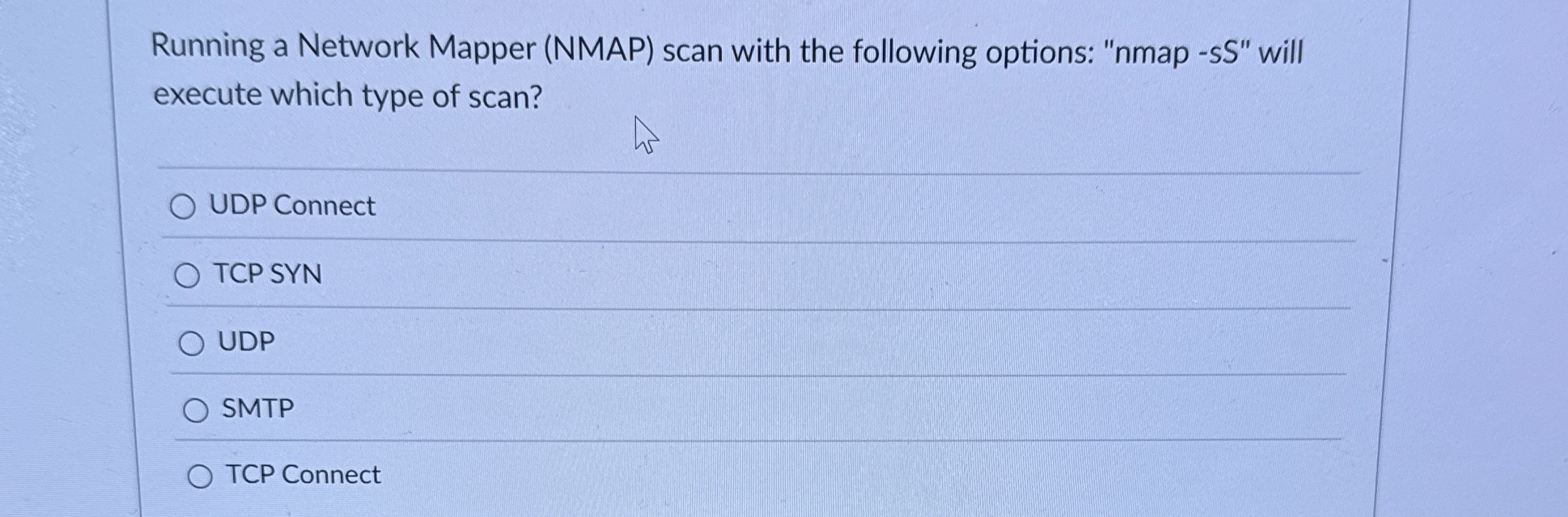 Solved Running a Network Mapper (NMAP) ﻿scan with the | Chegg.com