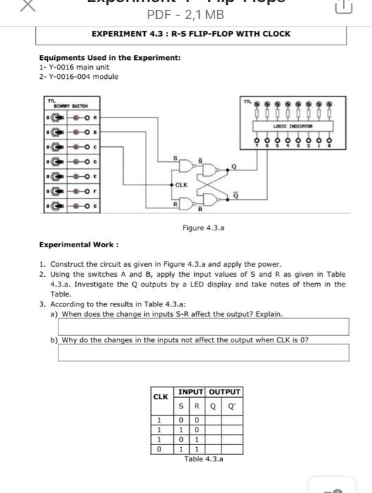 Solved Experiment 4 - Flip-Flops PDF - 2,1 MB EXPERIMENT | Chegg.com