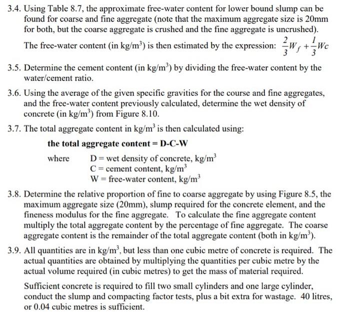 Solved 2. Design Parameters 2.1. Concrete parameters The | Chegg.com