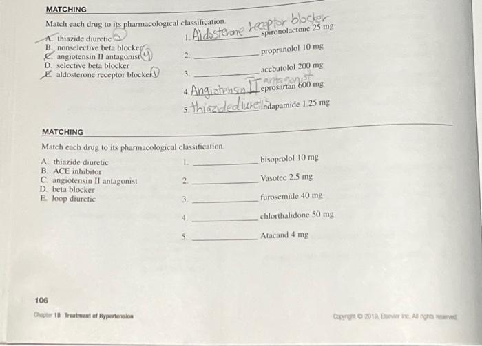 Solved Match each drug to its pharmacological | Chegg.com