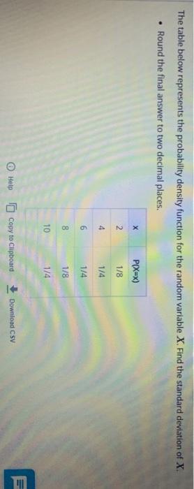 Solved The table below represents the probability density | Chegg.com