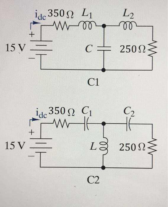 Solved Q3. The circuits C1 and C2 are driven by DC sources. | Chegg.com