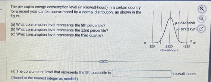 Solved The per capita energy consumption level (in | Chegg.com