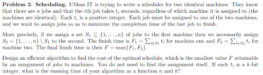 Solved Problem 2. ﻿Scheduling. UMass IT is trying to write a | Chegg.com
