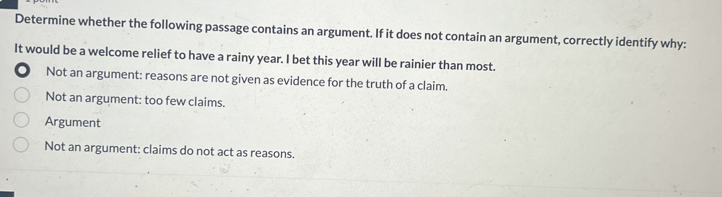 Solved Determine whether the following passage contains an | Chegg.com