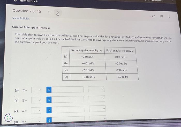 Solved The table that follows lists four pairs of initial | Chegg.com