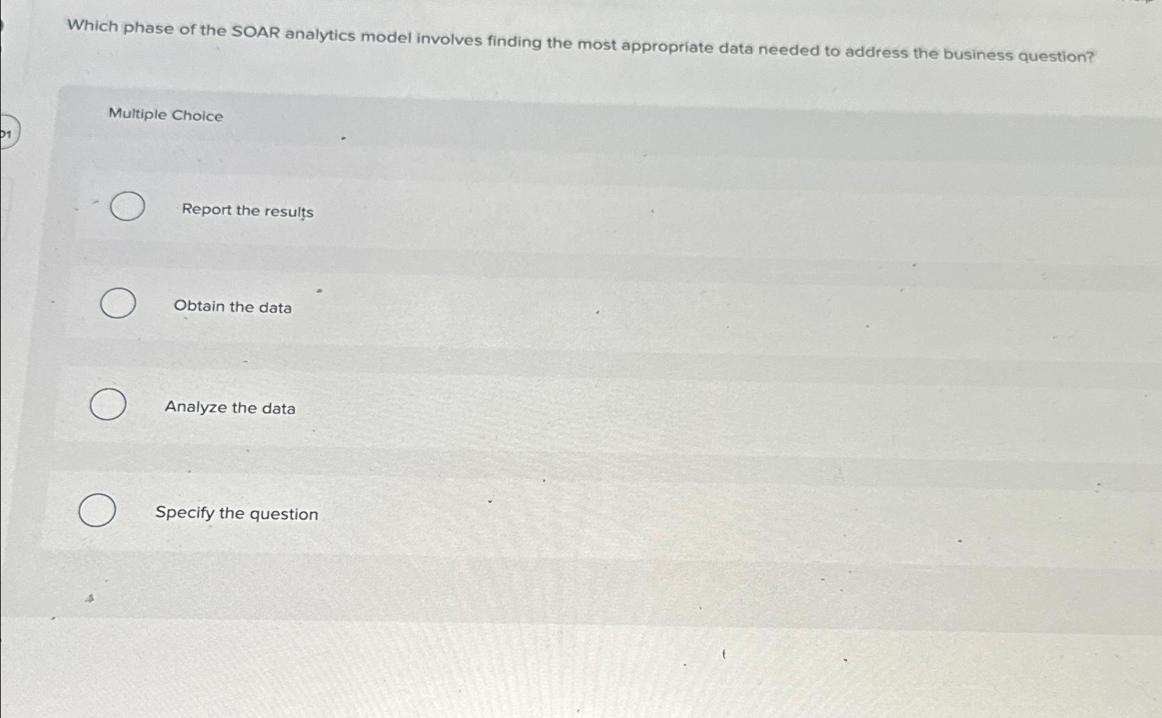 Solved Which phase of the SOAR analytics model involves | Chegg.com