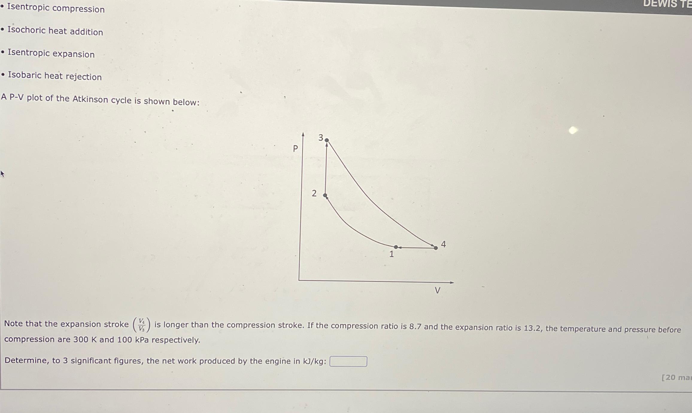 Solved Isentropic compressionIsochoric heat | Chegg.com
