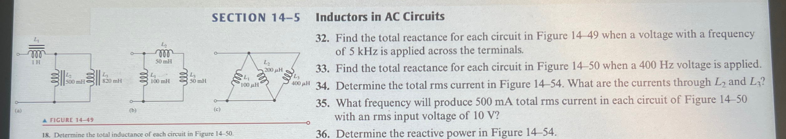 Solved SECTION 14-5 ﻿Inductors in AC Circuits32. ﻿Find the | Chegg.com