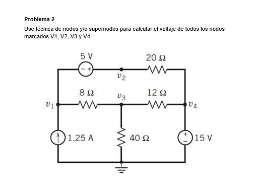 [Solved]: Problema 2 Use tcnica de nodos y/o supernodos par