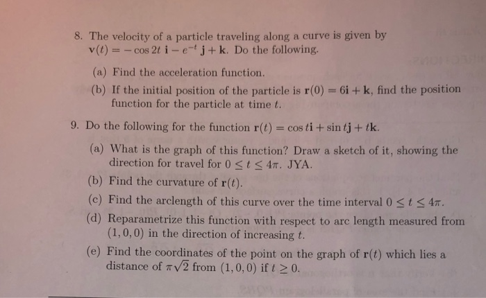 Solved Calculus III Practice Test 1 DIRECTIONS: Show all | Chegg.com