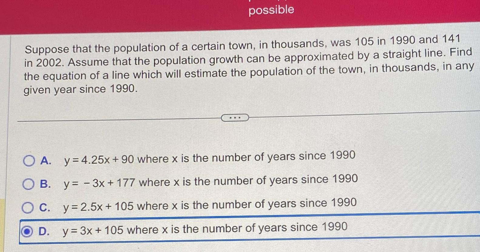 Solved Suppose that the population of a certain town, in | Chegg.com