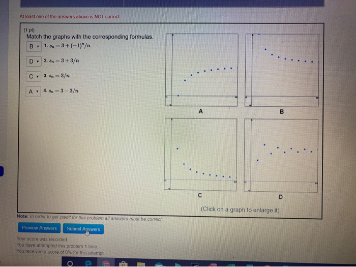 Solved At Least One Of The Answers Above Is Not Correct 1