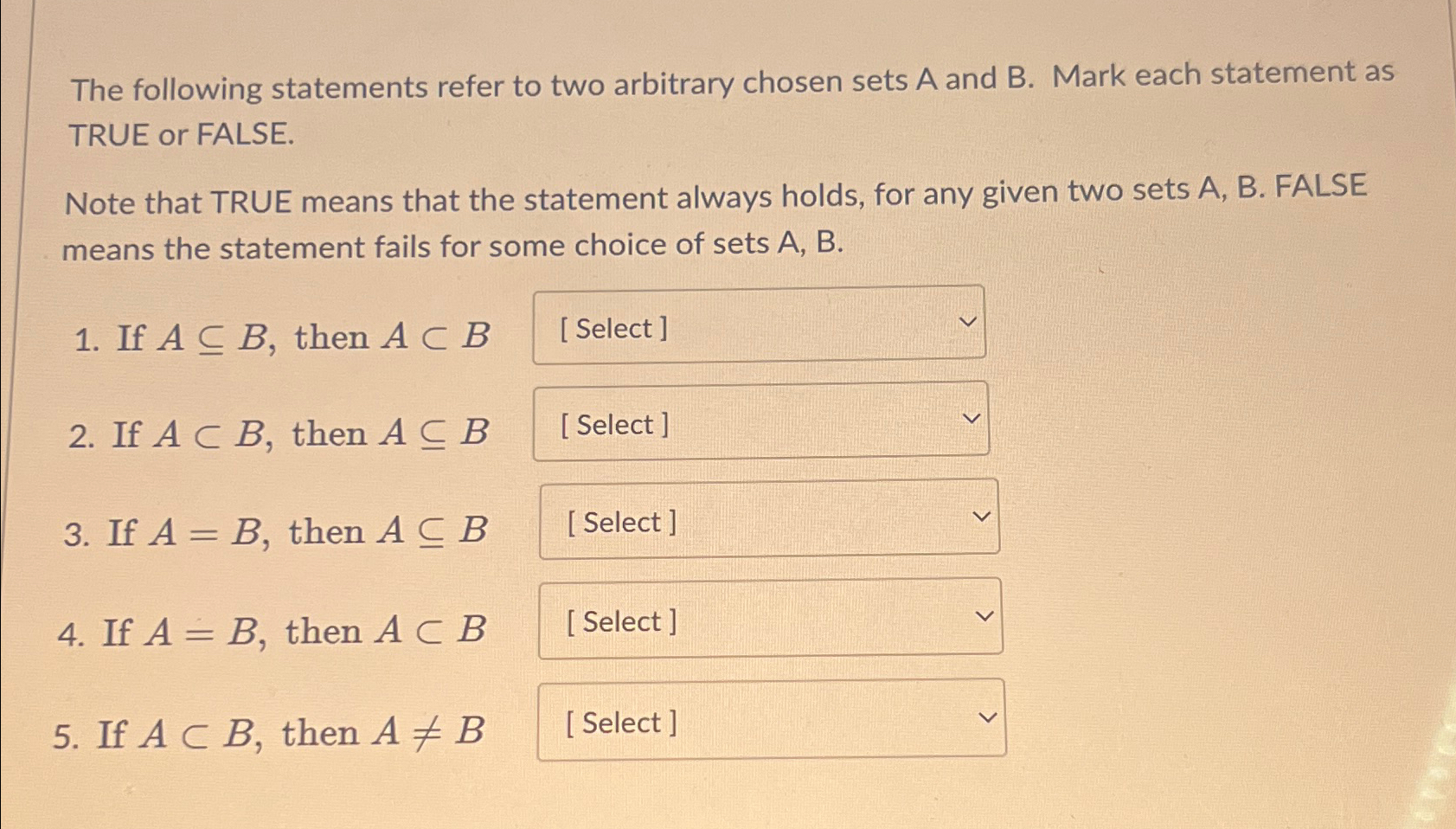 Solved The following statements refer to two arbitrary | Chegg.com