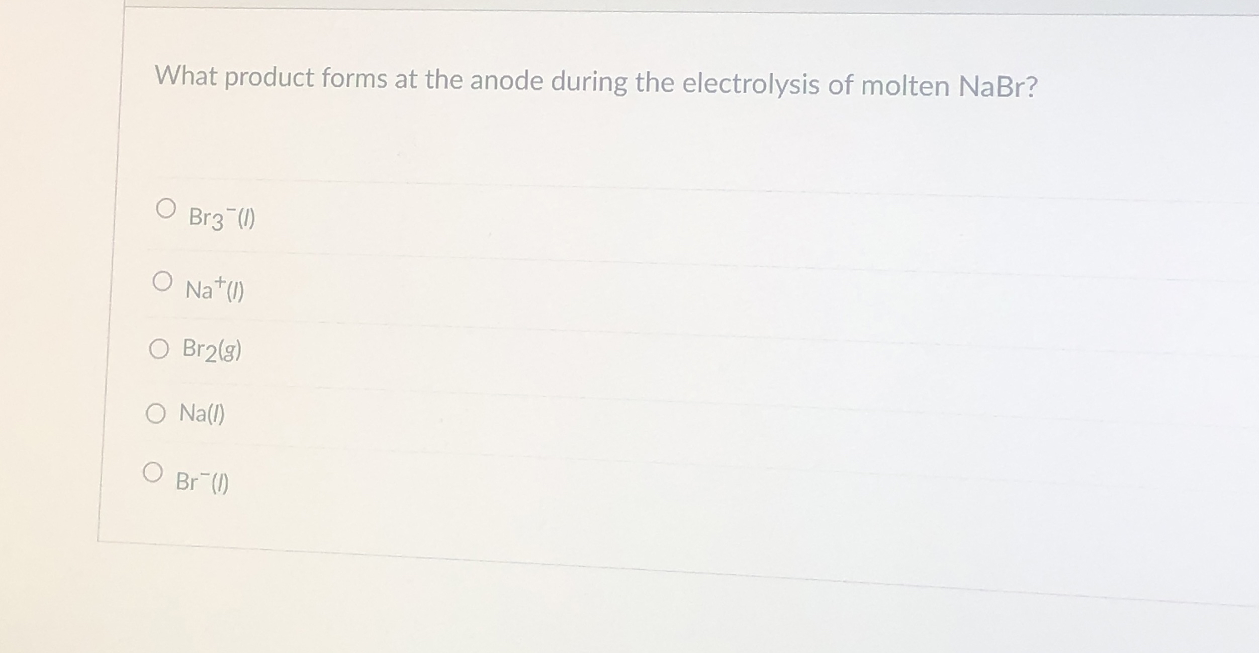 Solved What product forms at the anode during the | Chegg.com
