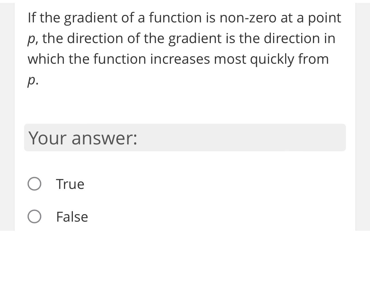 Solved If the gradient of a function is non-zero at a point | Chegg.com