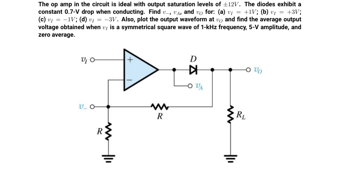 Solved The op amp in the circuit is ideal with output | Chegg.com