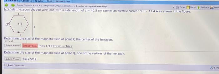 Solved A reqular hexagon shaped wire loop with a side length | Chegg.com