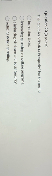 Solved Question 20 (3 ﻿points)The Republican "Path to | Chegg.com