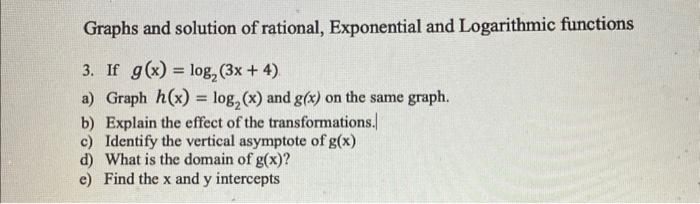 Solved Graphs and solution of rational, Exponential and | Chegg.com