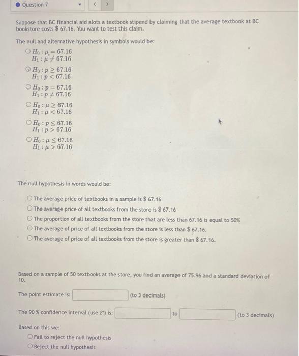 Solved Question 7 Suppose that BC financial aid alots a | Chegg.com