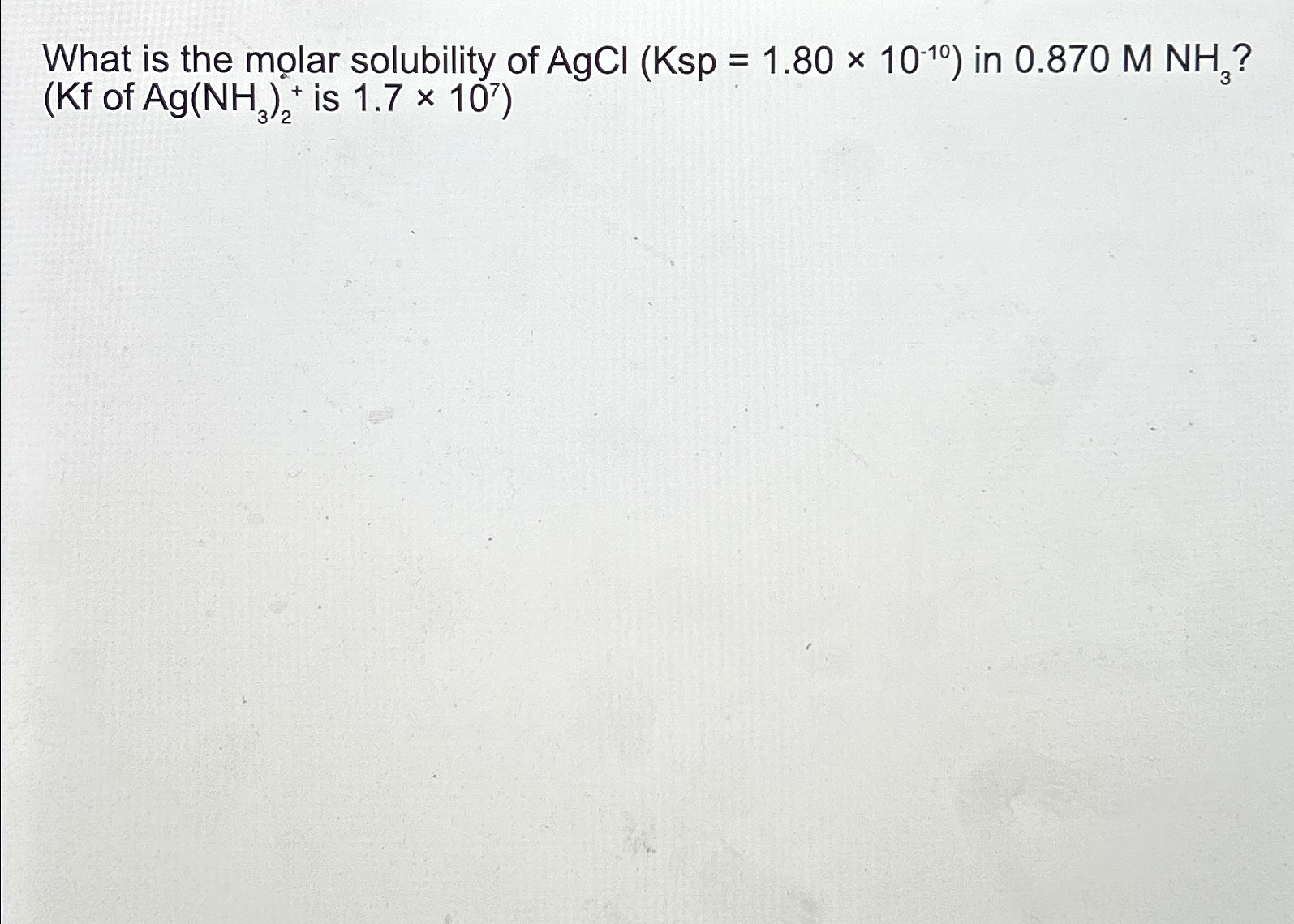 Solved What is the molar solubility of | Chegg.com