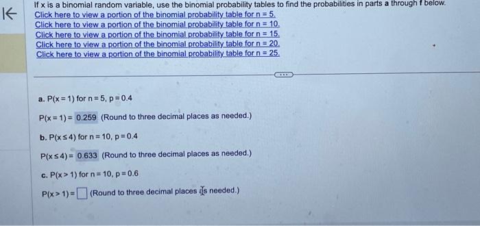 Solved If x is a binomial random variable, use the binomial | Chegg.com