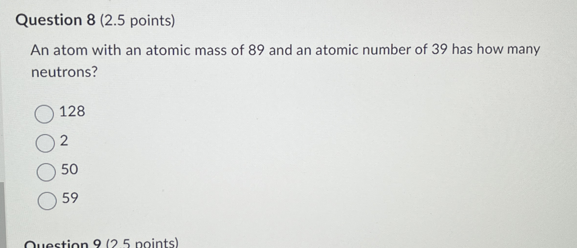 Solved Question 8 (2.5 ﻿points)An atom with an atomic mass | Chegg.com